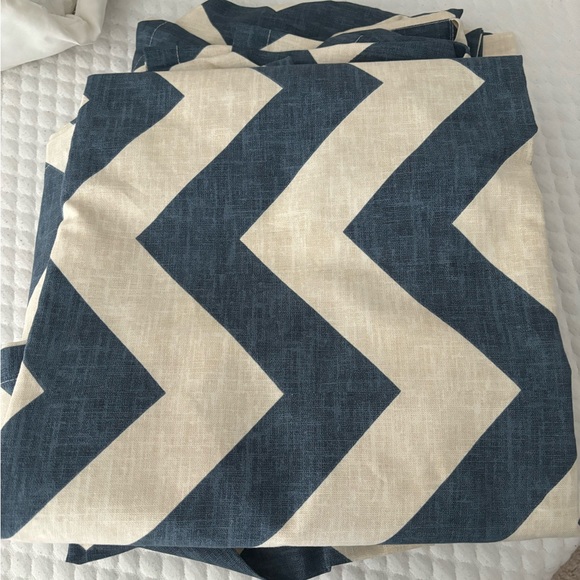 West Elm | Other | West Elm Chevron Zig Zag Navycream 2 Drape Panels 48 ...